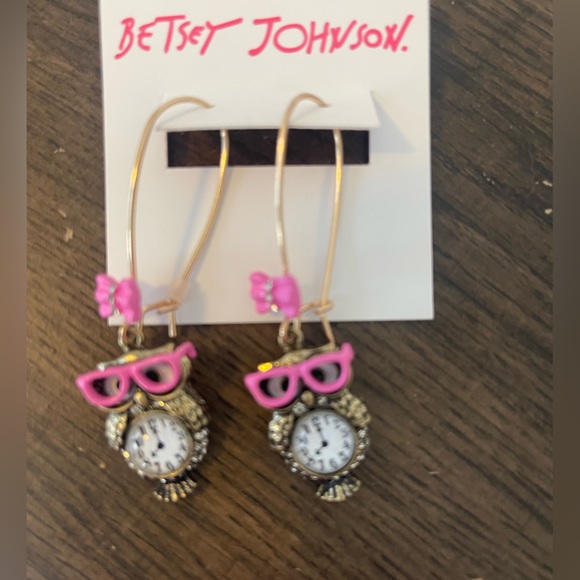 Betsey Johnson | Jewelry | Betsey Johnson Owls With Pink Sunglasses ...